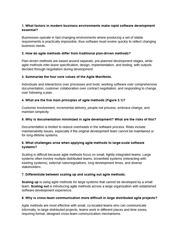 Ans Sheet 3, CH3 | PDF | Agile Software Development | Business