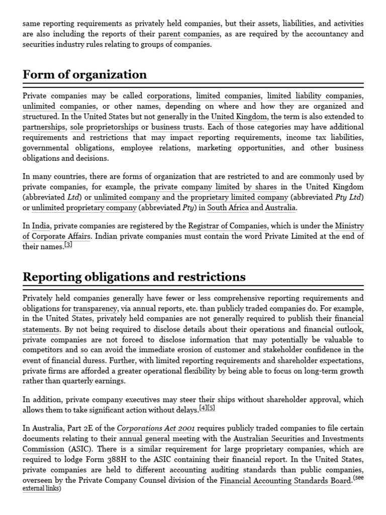 Privately Held Company - Wikipedia | PDF | Privately Held Company ...