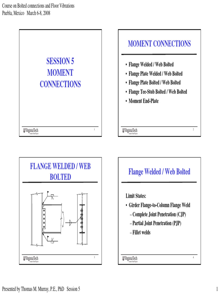 Session 5 - Moment Connections | PDF | Buckling | Column