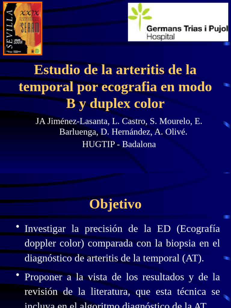 Arteritis Temporal Copy1 | PDF | Diagnostico medico | Sensibilidad y ...