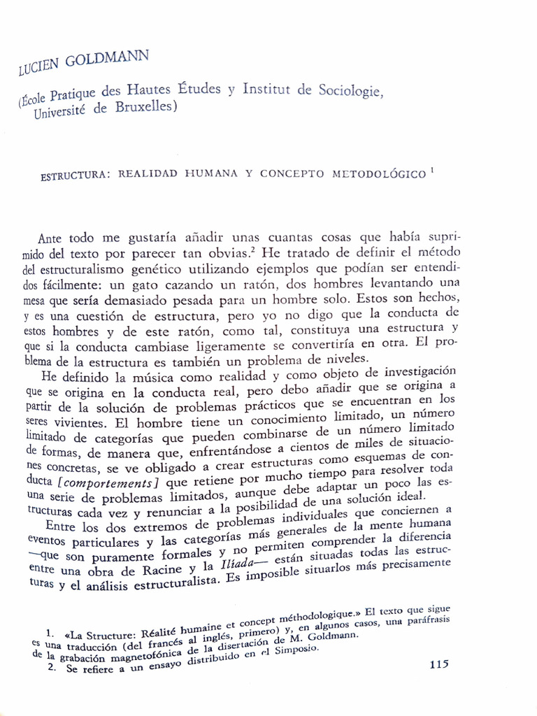 Estructura_realidad_humana_y_concepto_metodol_gico_Goldmann_ | PDF ...