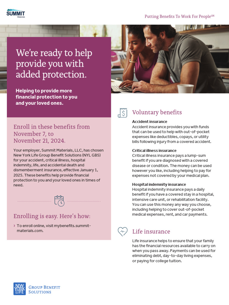 NYLG Voluntary Benefits Enrollment Flyer | PDF | Insurance | Life Insurance