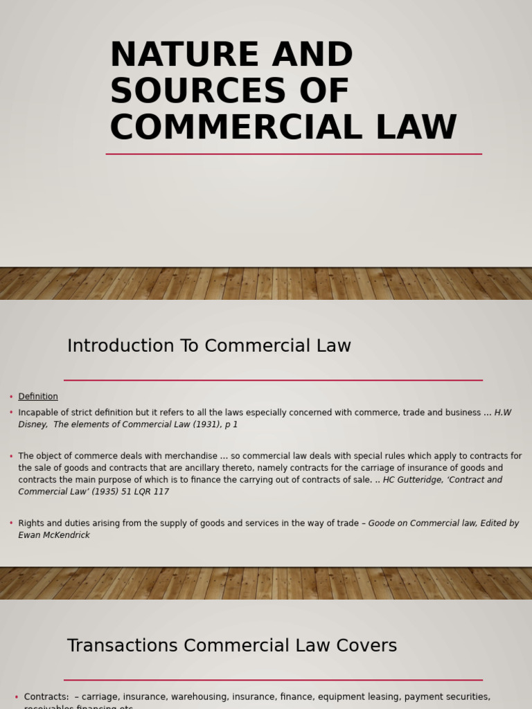 Comm Law - Class 1 | PDF | Uniform Commercial Code | Bill Of Lading