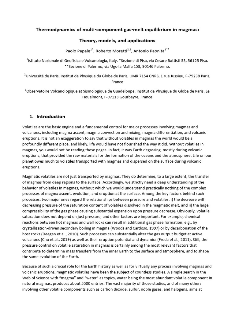 Volatile S | PDF | Chemical Equilibrium | Magma