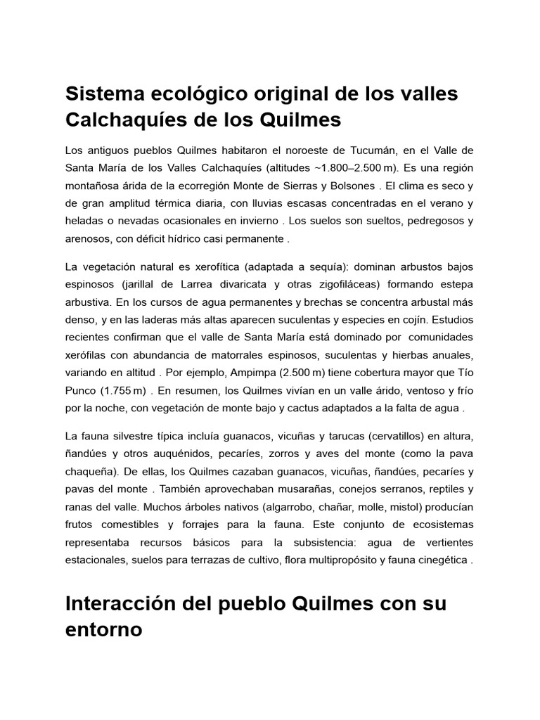 Indios Quilmes Resumen Facilito y Sencillo | PDF | glaciar | Agricultura