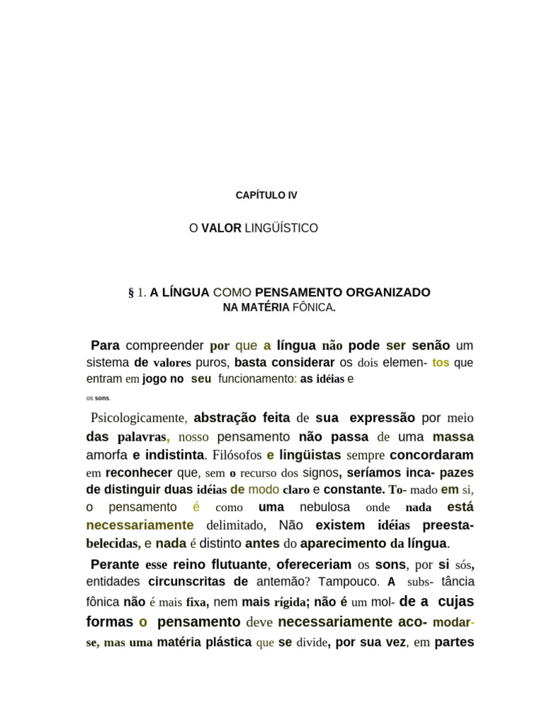 Valor do Signo Linguístico | PDF | Linguística | Palavra