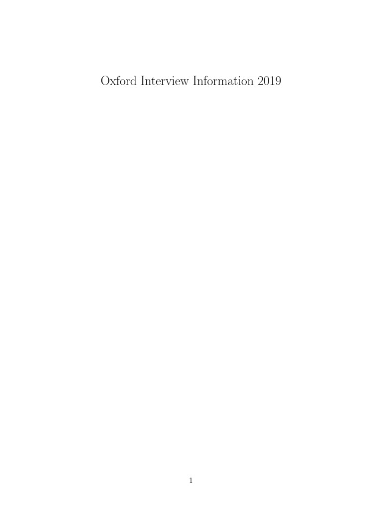 Oxford Interview Tips and Questions 2019 | PDF | Vertex (Graph Theory ...