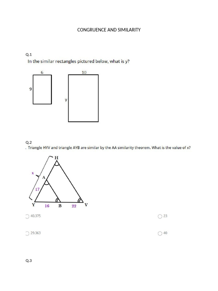 Congruence and Similarity 01 | PDF
