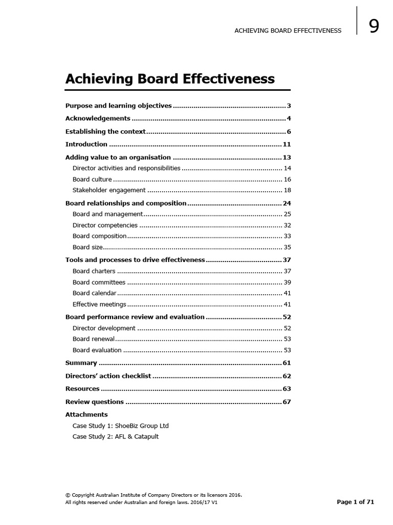 Company Directors Course Update - Module 9 - Achieving Board ...