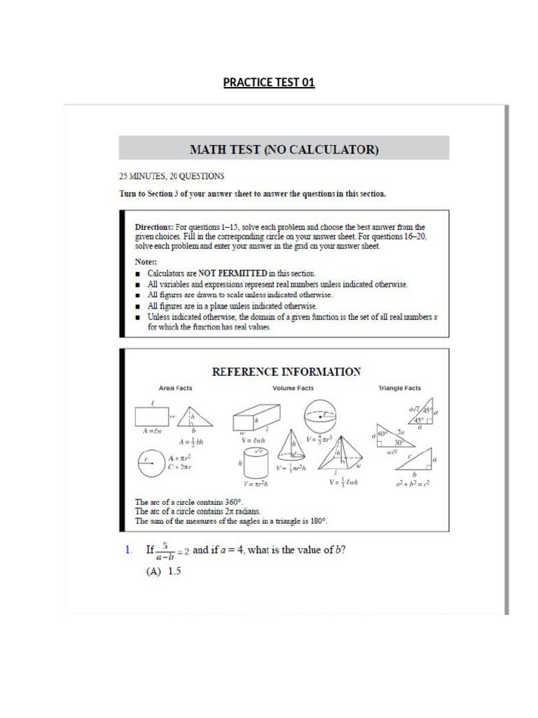 PRACTICE TEST 01 | PDF