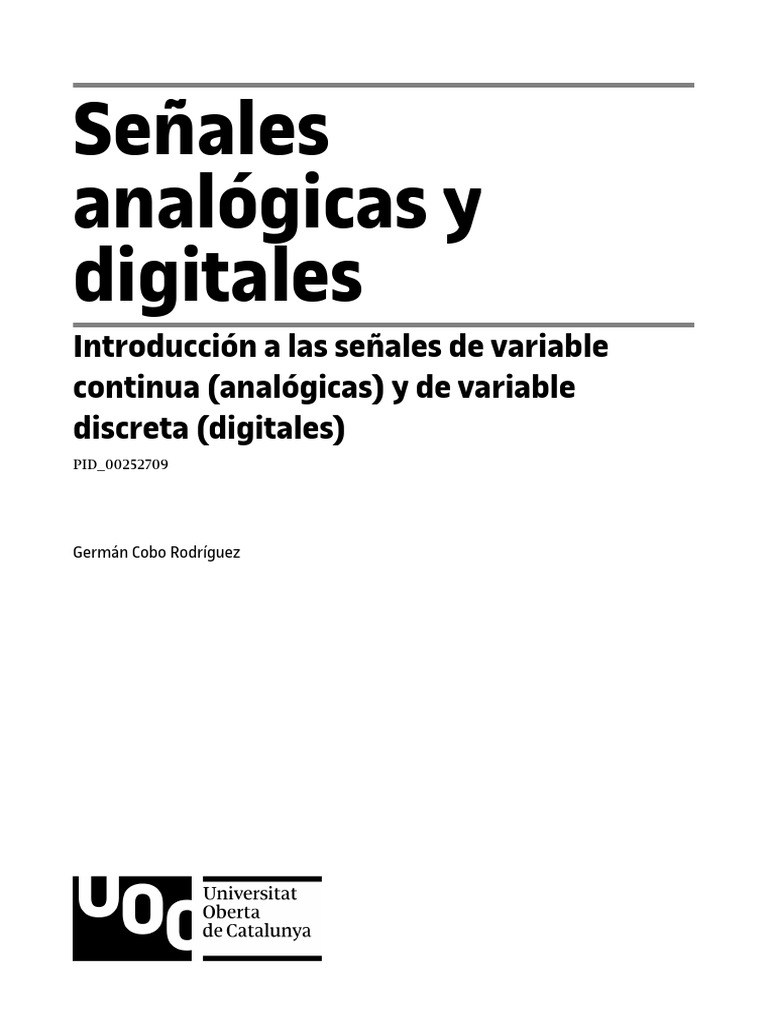 1 Señales analogicas y digitales | PDF | Muestreo (procesamiento de señal) | Variable (Matemáticas)