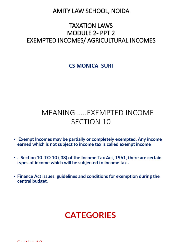 Ec-2024 Module 2-Tax-2ppt Exempt N | PDF