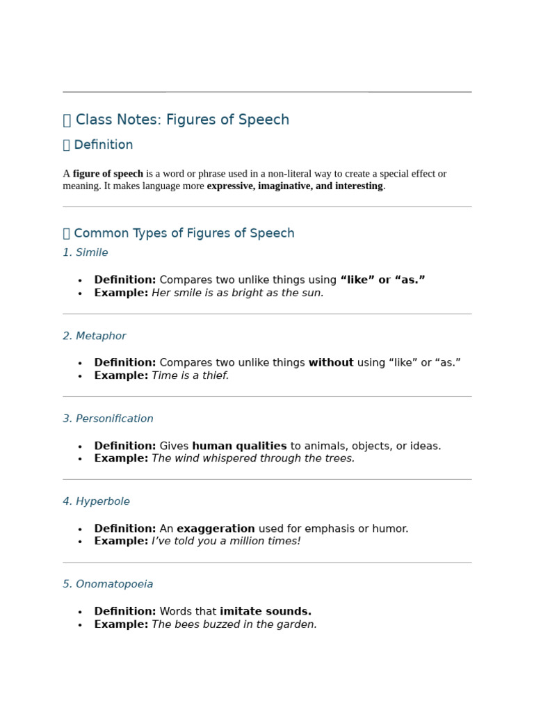 Figures of Speech | PDF