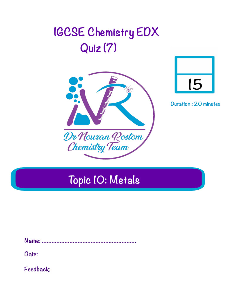 IGCSE Chemistry Metals Quiz | PDF