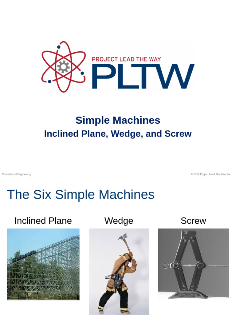 Simple Machines Inclined Plane, Wedge, Screw | PDF | Force | Screw