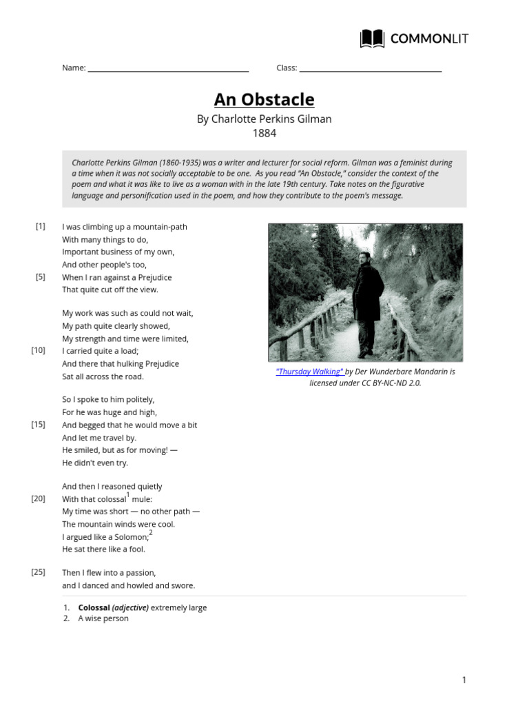 "An Obstacle" by Charlotte Perkins Gilman | PDF
