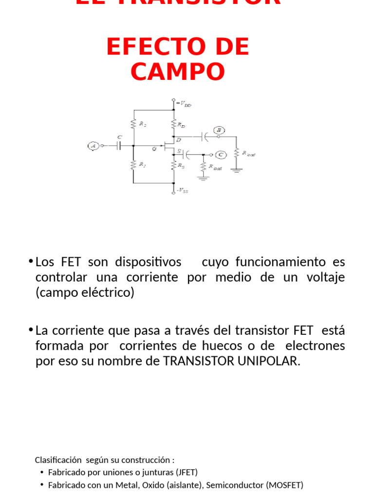 El Transistor Fet | PDF | Mosfet | Transistor de efecto de campo