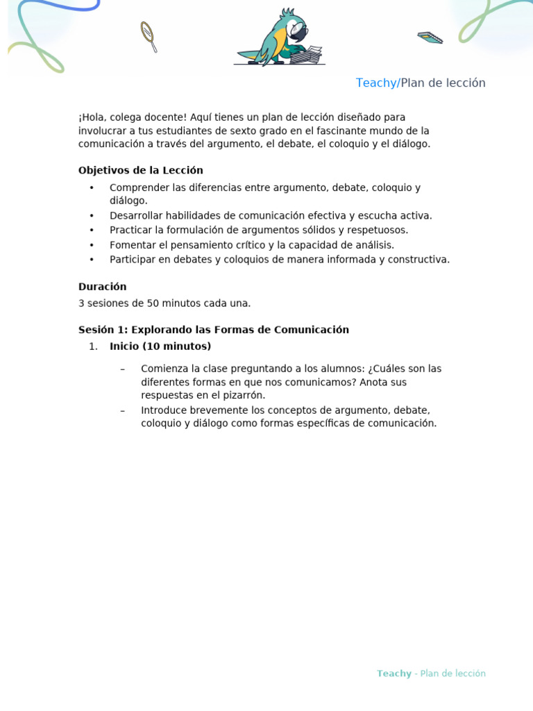 Habilidades de Comunicación - Argumento, Debate, Coloquio y Diálogo | PDF | Comunicación | Argumento
