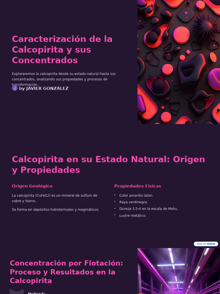 Caracterizacion de La Calcopirita y Sus Concentrados | PDF | Cobre | Fundición