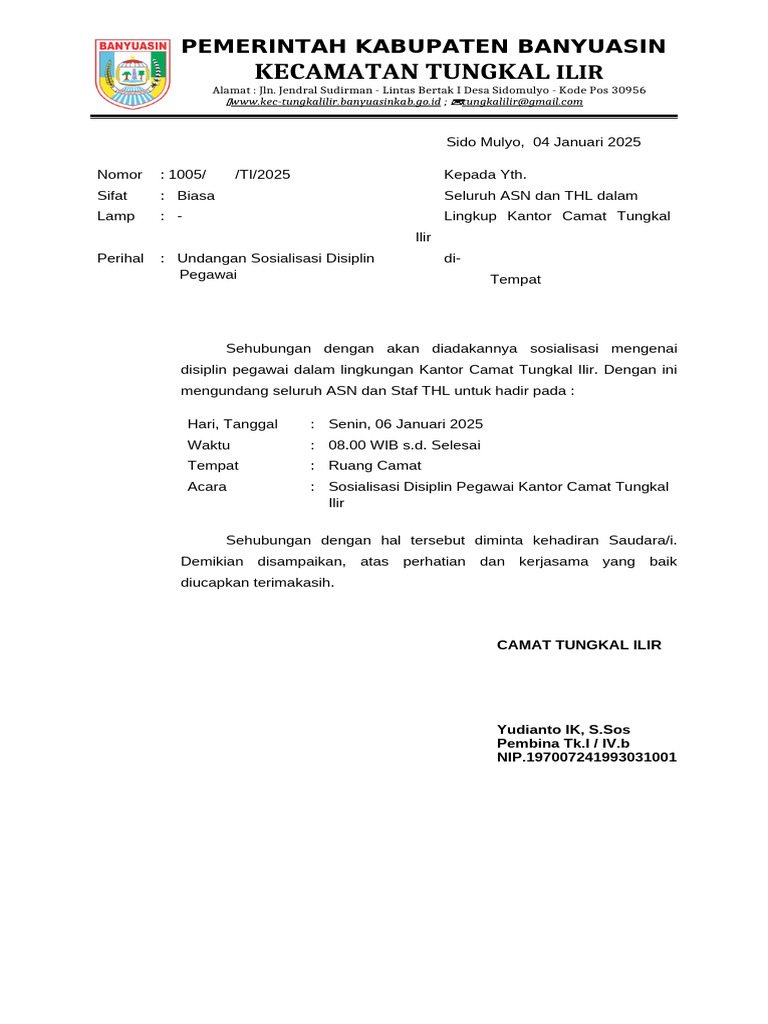 Undangan Sosialisasi ASN dan Pilkada 2024 | PDF