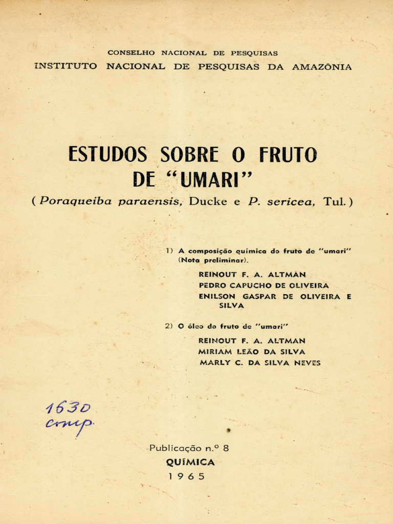 Estudos Sobre o Fruto de Umari | PDF