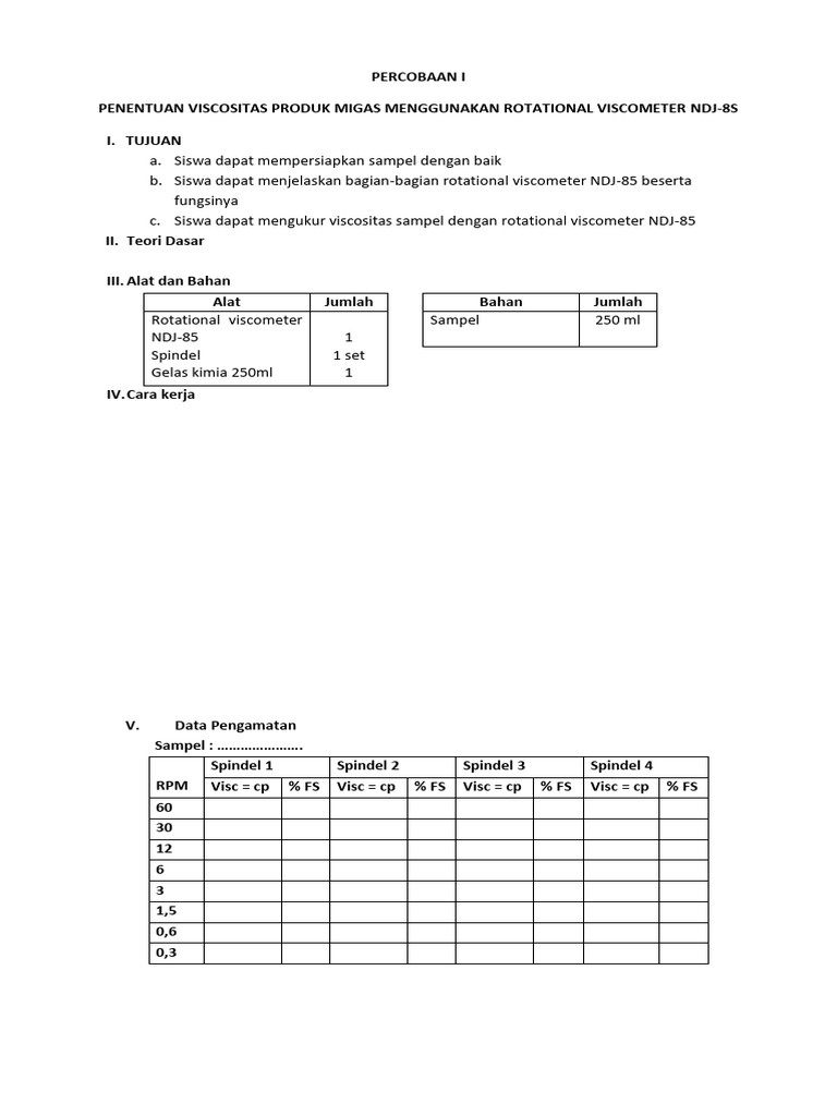 XII Blending Penentuan Viskositas Rotational Viscometer | PDF