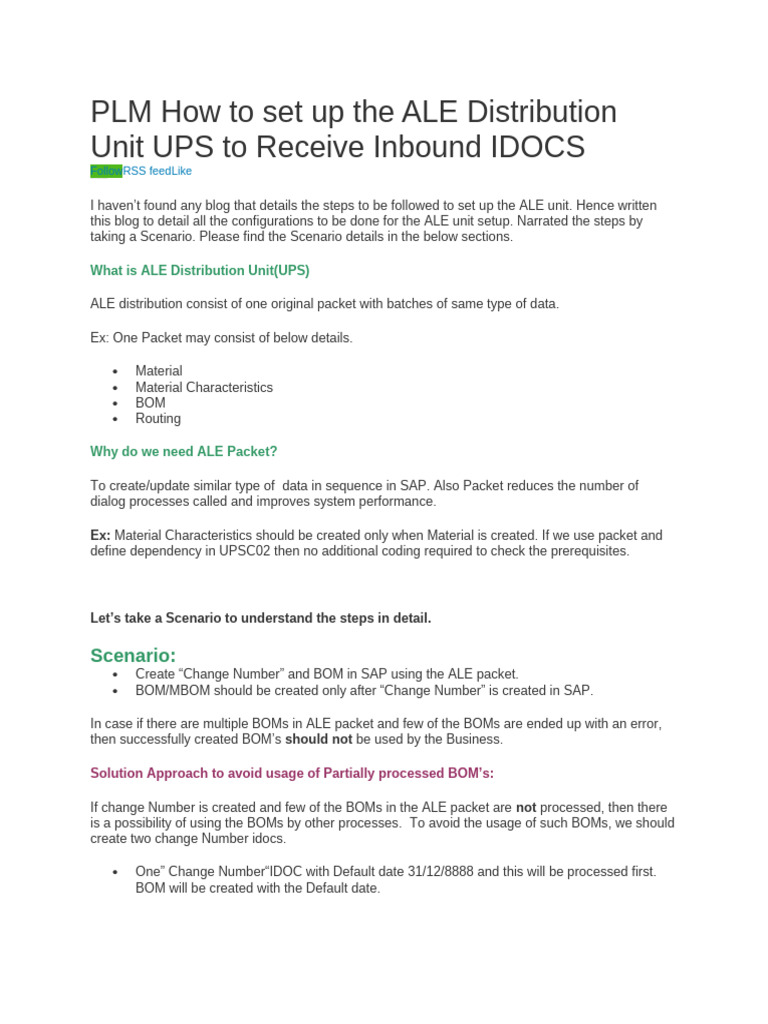 Set Up ALE Distribution Unit for IDOCs | PDF | Computer Networking ...