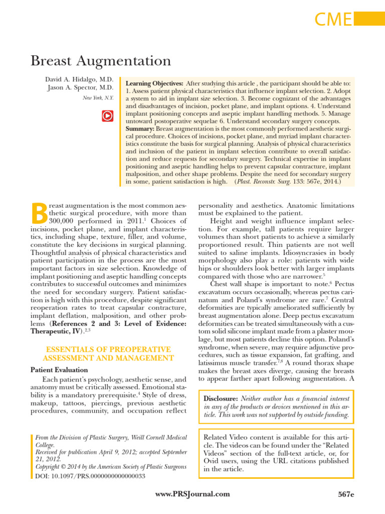 2014 04breast Augmentation | PDF | Medical Specialties | Clinical Medicine