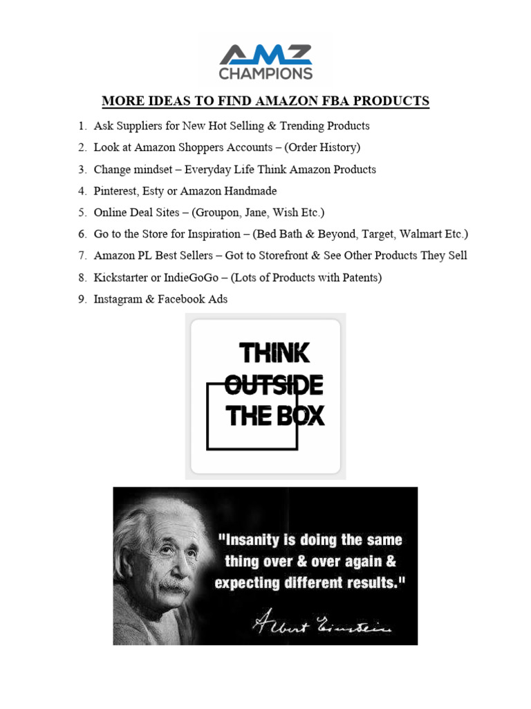 Amazon FBA Product Sourcing Ideas | PDF