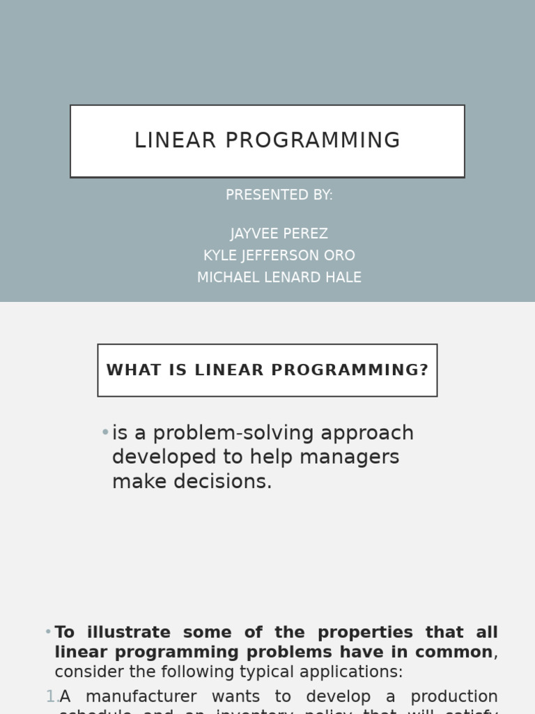 Linear-Programming | PDF | Mathematical Optimization | Function (Mathematics)