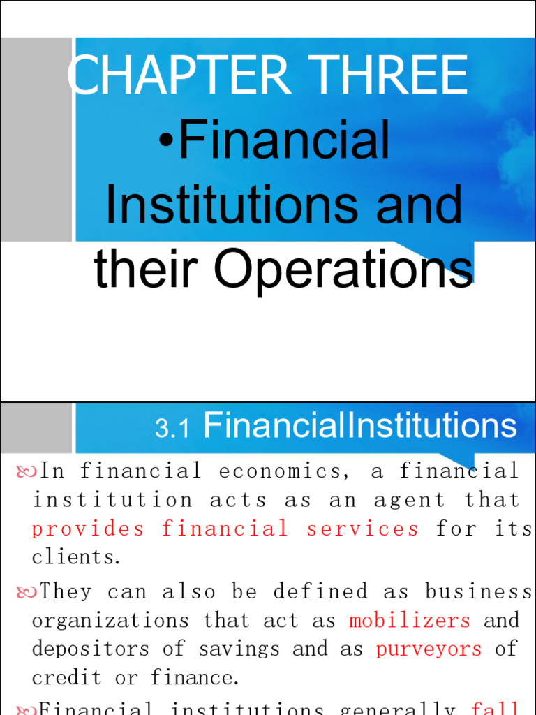 Financial Institutions and Their Functions | PDF | Banks | Loans