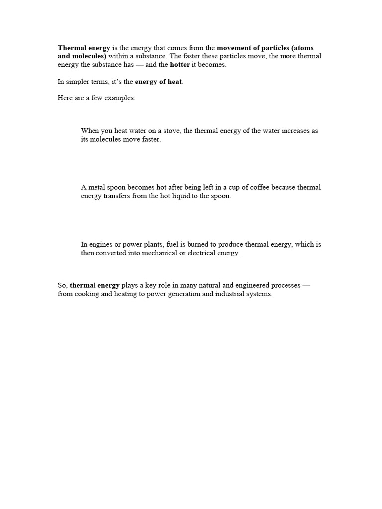 Understanding Thermal Energy Basics | PDF