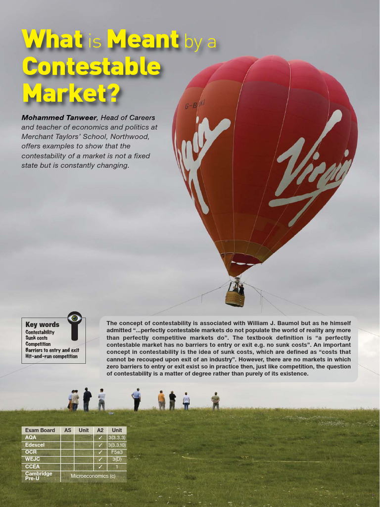 Understanding Contestable Markets | PDF | Monopoly | Perfect Competition