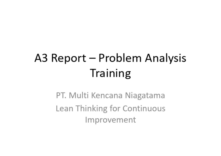 A3 Report Problem Analis | PDF