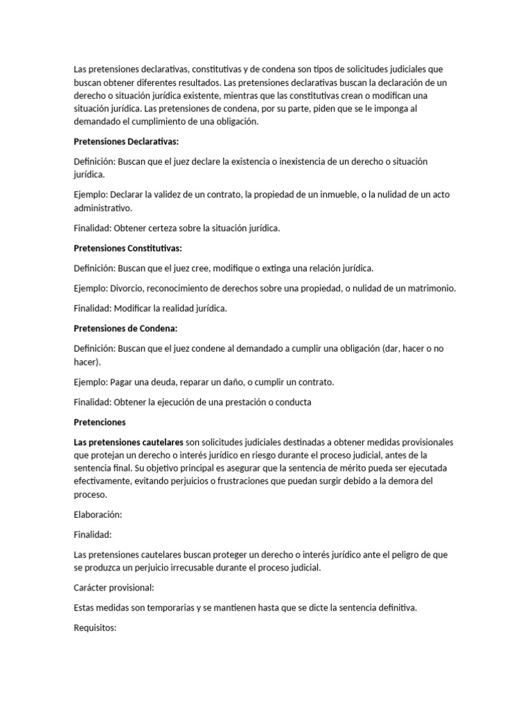 Las Pretensiones Declarativas | PDF | Mandato | Ley común