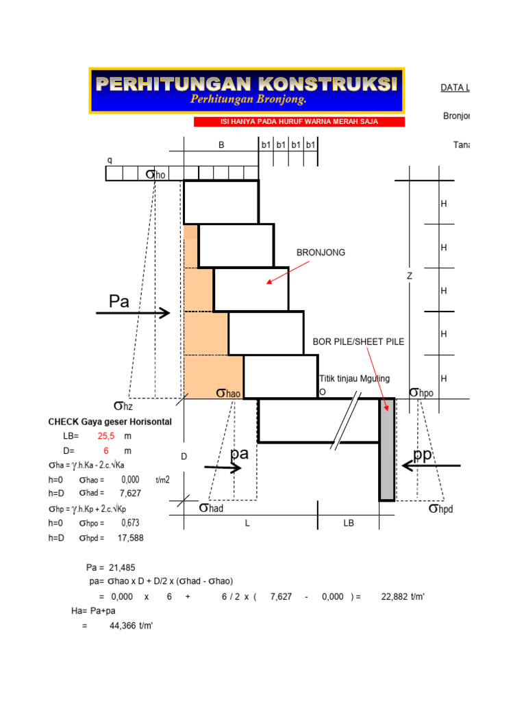 Perhitungan Bronjong | PDF