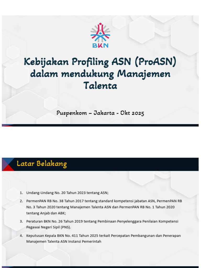 Kebijakan Profiling ASN untuk Manajemen Talenta | PDF