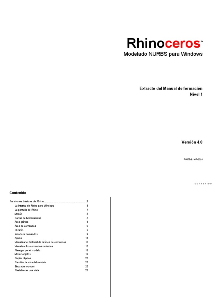 Introduccion A Rhino 3d | PDF | Point and Click | Ventana (informática)
