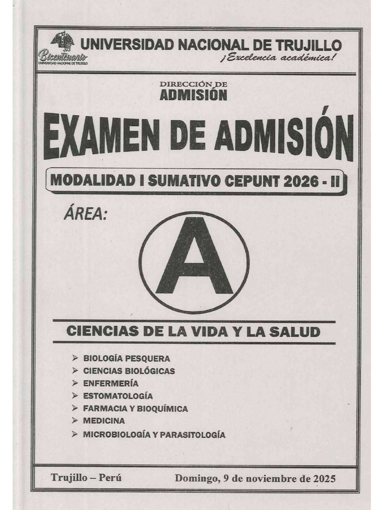 Primer Sumativo 2026 II de La Cepunt de La Unt Letra A | PDF