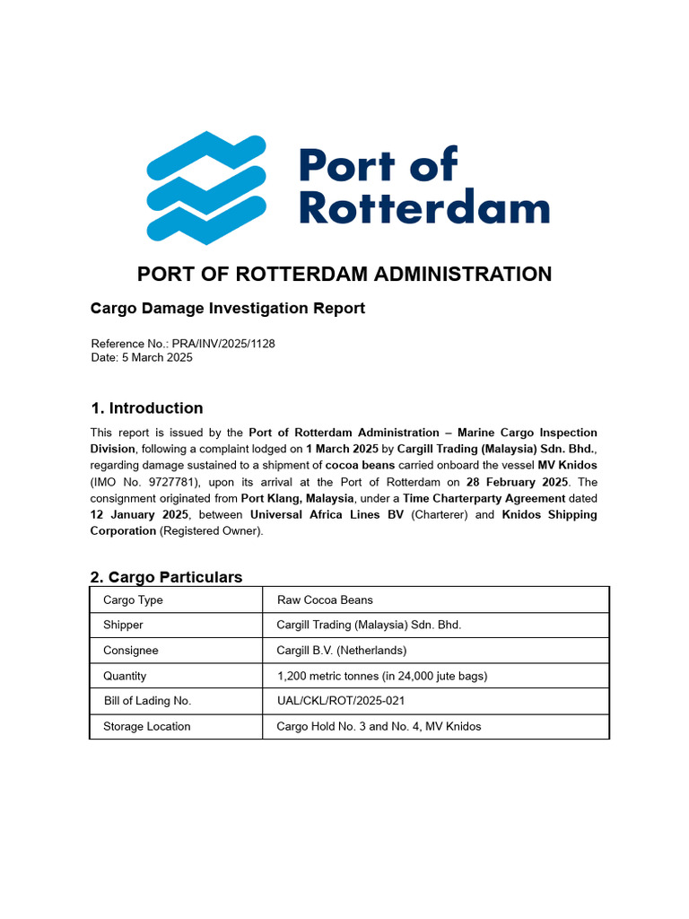 Port_of_Rotterdam_Cargo_Investigation_Report (2) | PDF | Cargo | Shipping