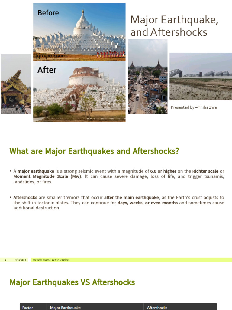 Major Earthquake and Aftershocks | PDF