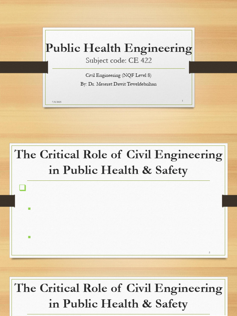 Civil Engineering's Role in Public Health | PDF | Safety | Civil ...