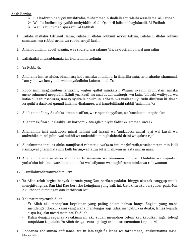 Adab Berdoa Baru 1 Nov 22 | PDF