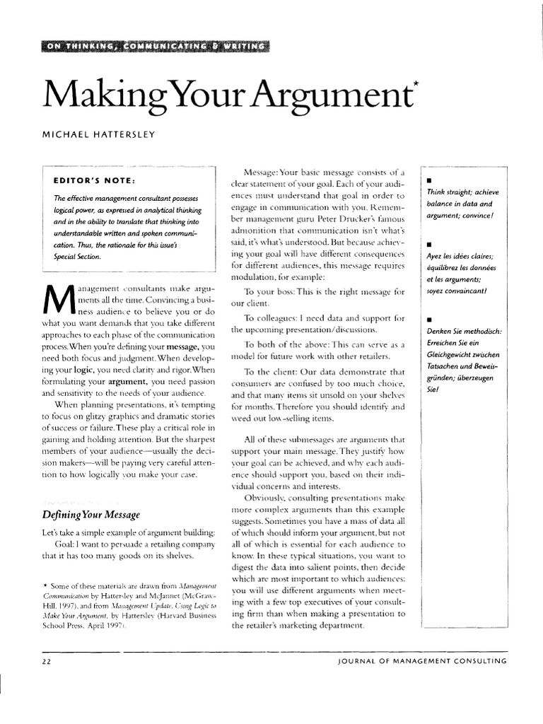 Making Your Argument | PDF