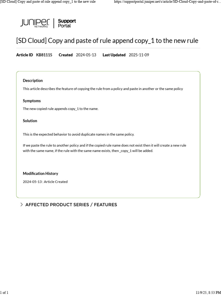 (SD Cloud) Copy and Paste of Rule Append Copy - 1 To The New Rule | PDF