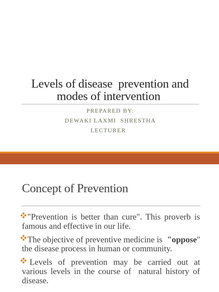 Disease Prevention Levels and Interventions | PDF | Physical Therapy ...