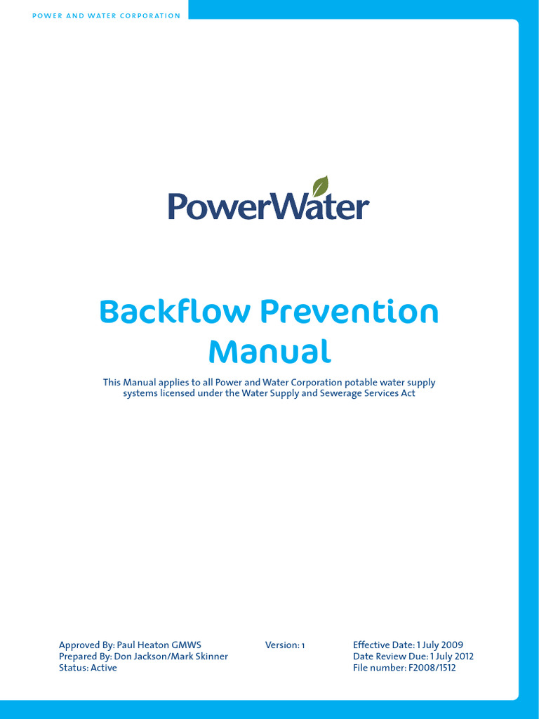 Backflow Prevention Guidelines for PWC | PDF | Water | Plumbing
