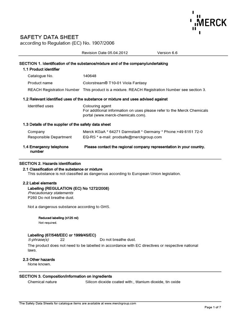 MSDS T10-01 | PDF | Toxicity | Occupational Safety And Health