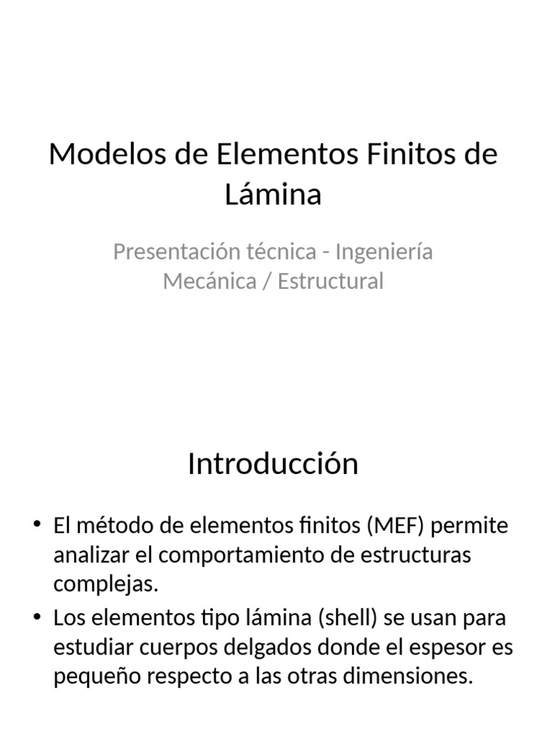 Modelos FEM de Elementos de Lámina | PDF | Método de elementos finitos ...