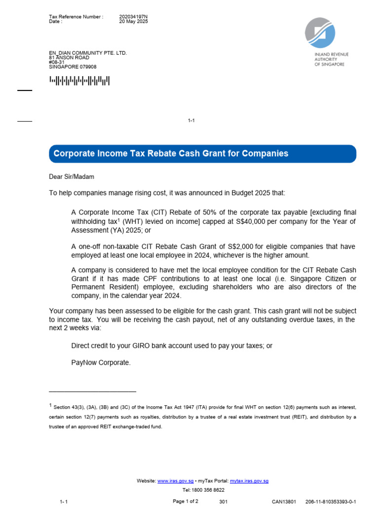 CITRCG-DISBURSE_OB2120250519192018U2A | PDF | Tax Refund | Taxes